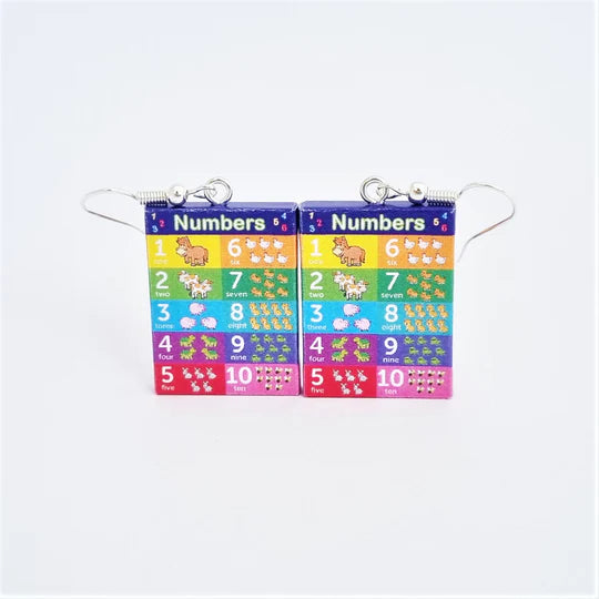 Cheeky Little Monkeys - Numbers Chart earrings